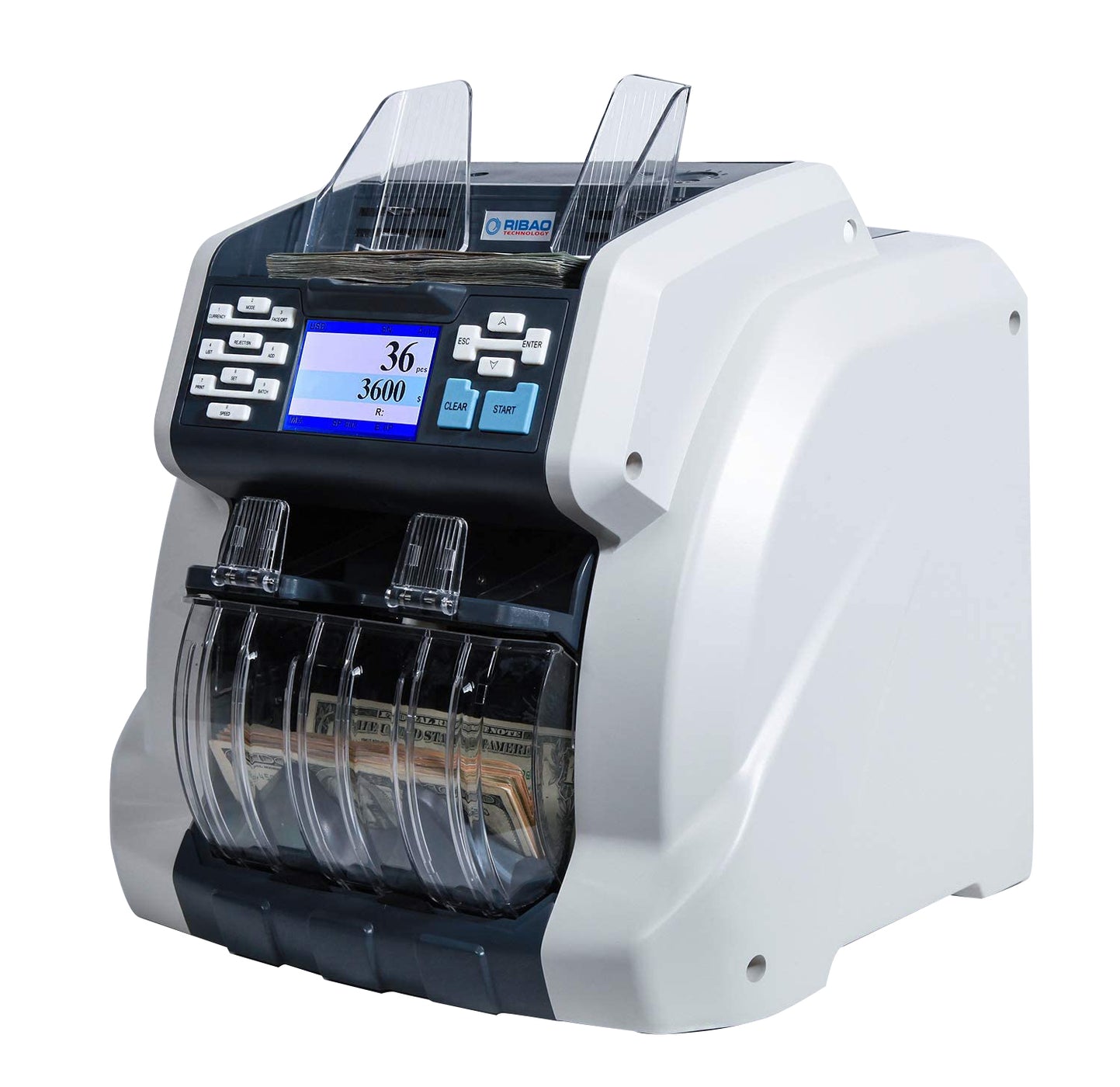 Ribao BCS-160 Dual Pocket Mixed Money Counter — CashCounterMachines.com